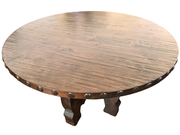 Round Yugo Alder Rustic Dining Table – La Casona Custom Furniture