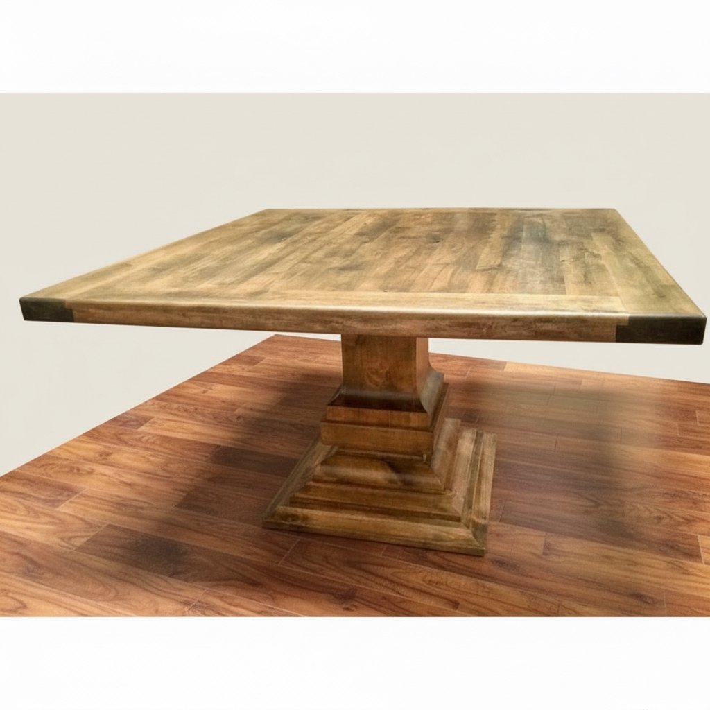 Square Wood Dining Table Alder – La Casona Custom Furniture